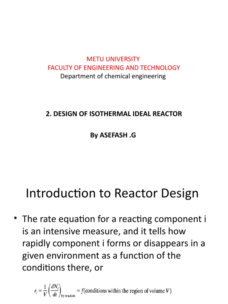 2 Design of Isothermal Ideal Reactors | Download Free PDF | Chemical ...