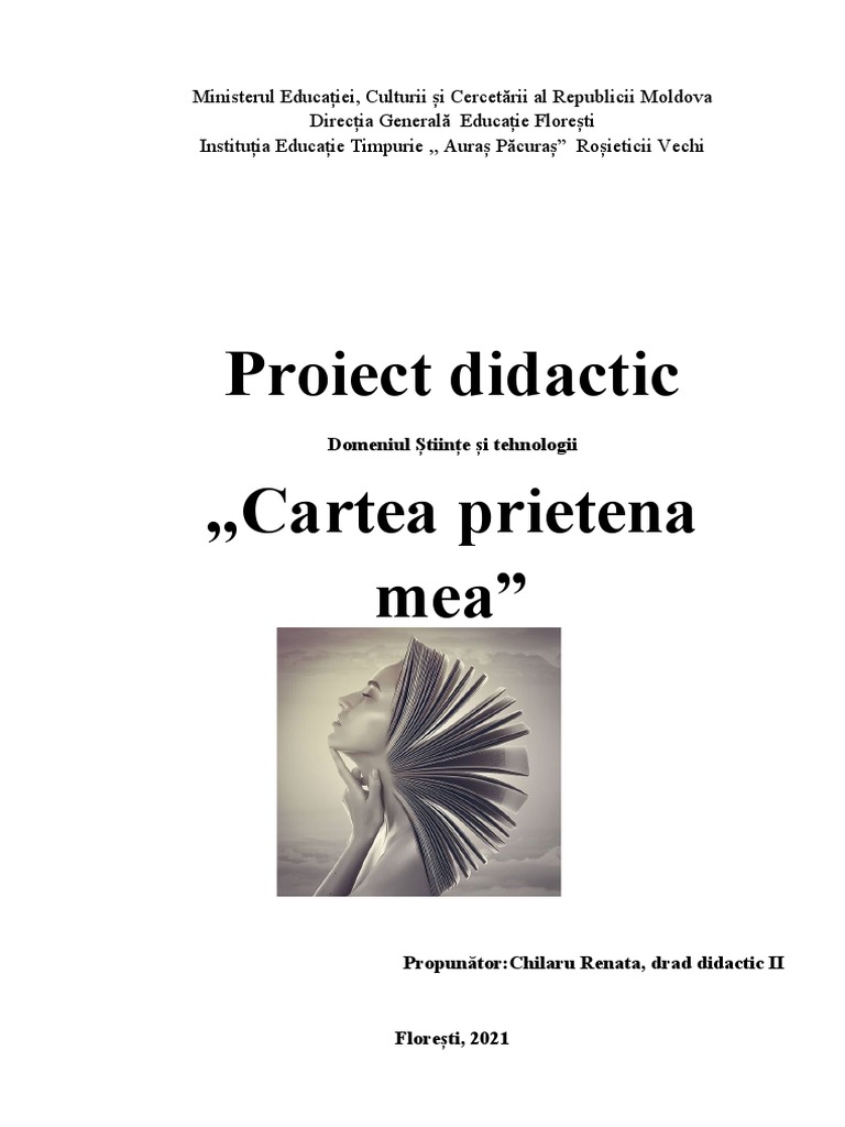 Proiect Didactic Cartea | PDF
