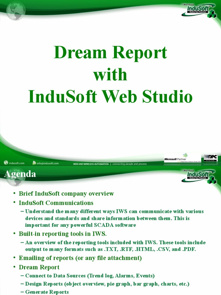 Dream Report With Indusoft Web Studio | PDF | World Wide Web | Internet & Web