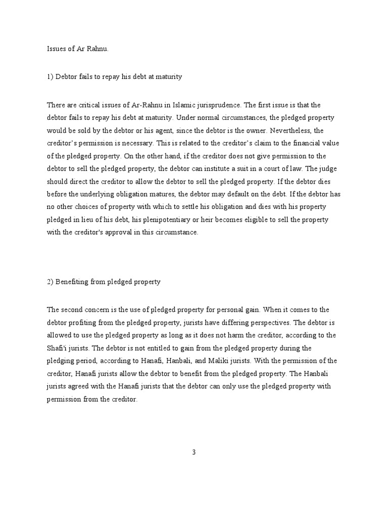 Issues of Ar Rahnu | PDF | Islamic Banking And Finance | Sharia