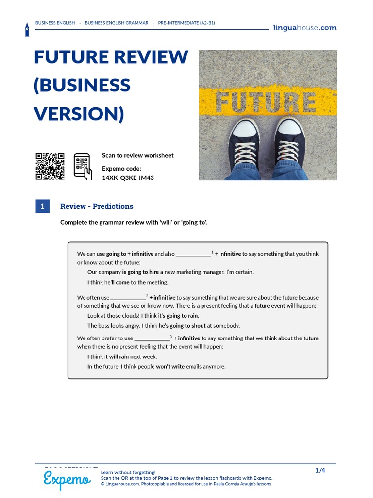 Future Review Business Version British English Teacher Ver2 | PDF | Qr ...