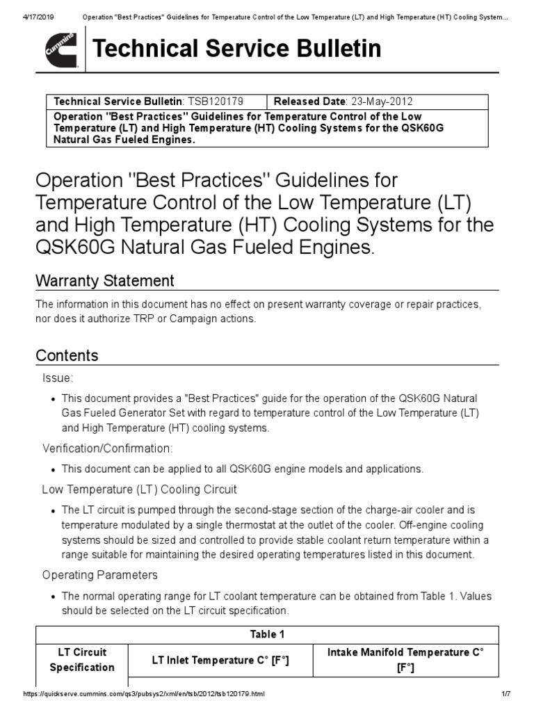 Technical Service Bulletin | PDF | Thermodynamics | Machines