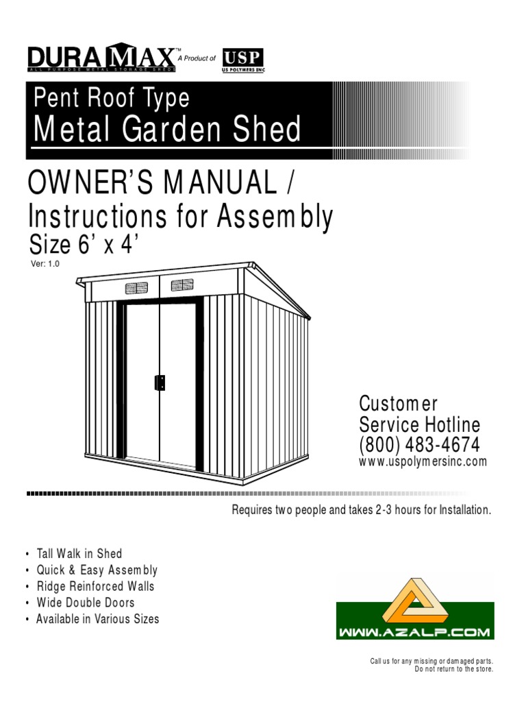 Metal Garden Shed | PDF | Screw | Nut (Hardware)