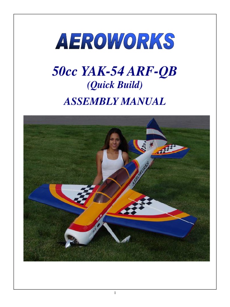 50cc YAK-54 ARF-QB: Assembly Manual | PDF | Screw | Axle