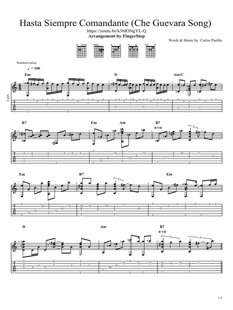 Hasta Siempre Comandante Chords | PDF | Cuban People | Che Guevara