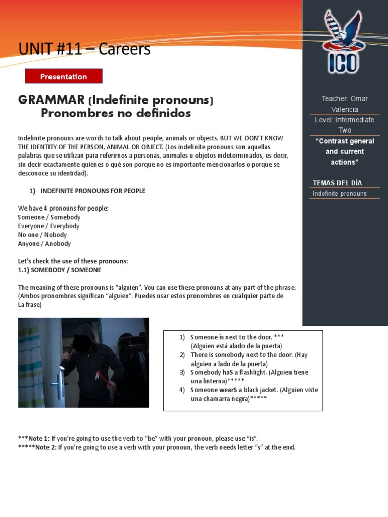 Indefinite Pronouns Explained | PDF | Grammatical Number | Linguistics