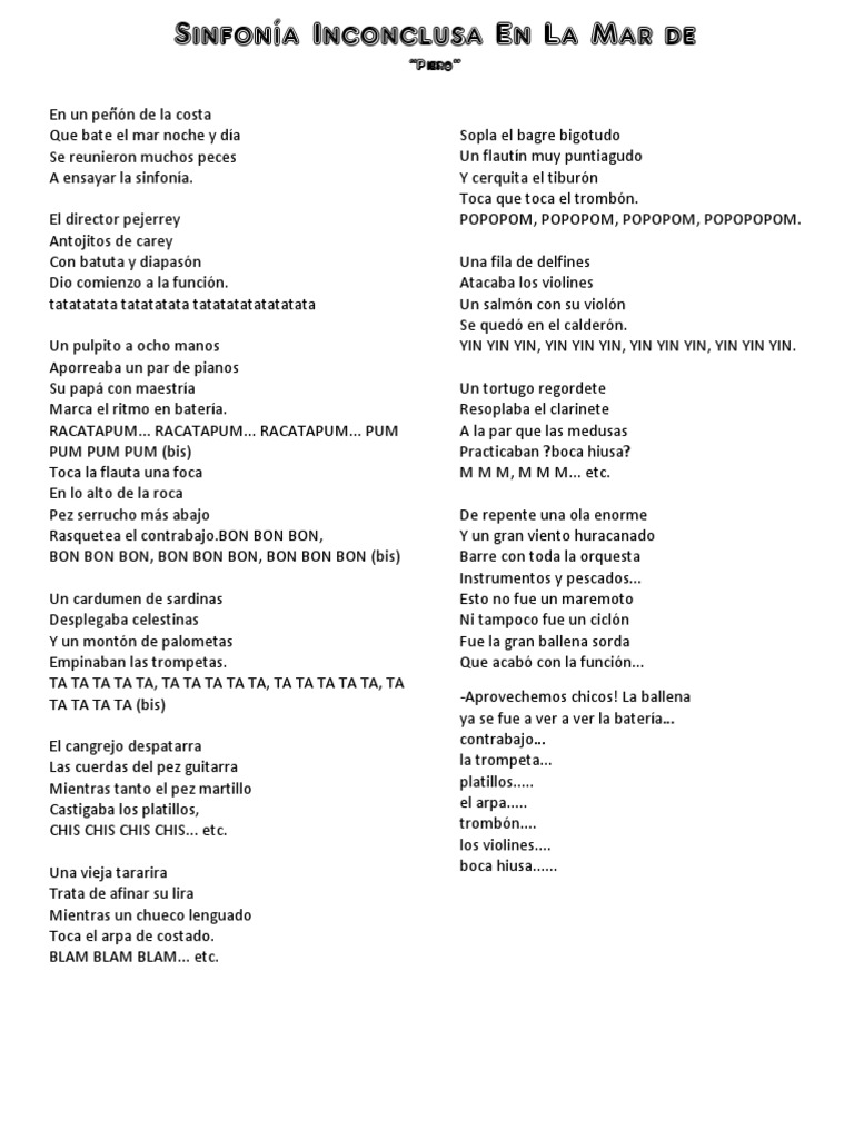 Sinfonía Inconclusa en La Mar de | PDF | Instrumentos musicales ...