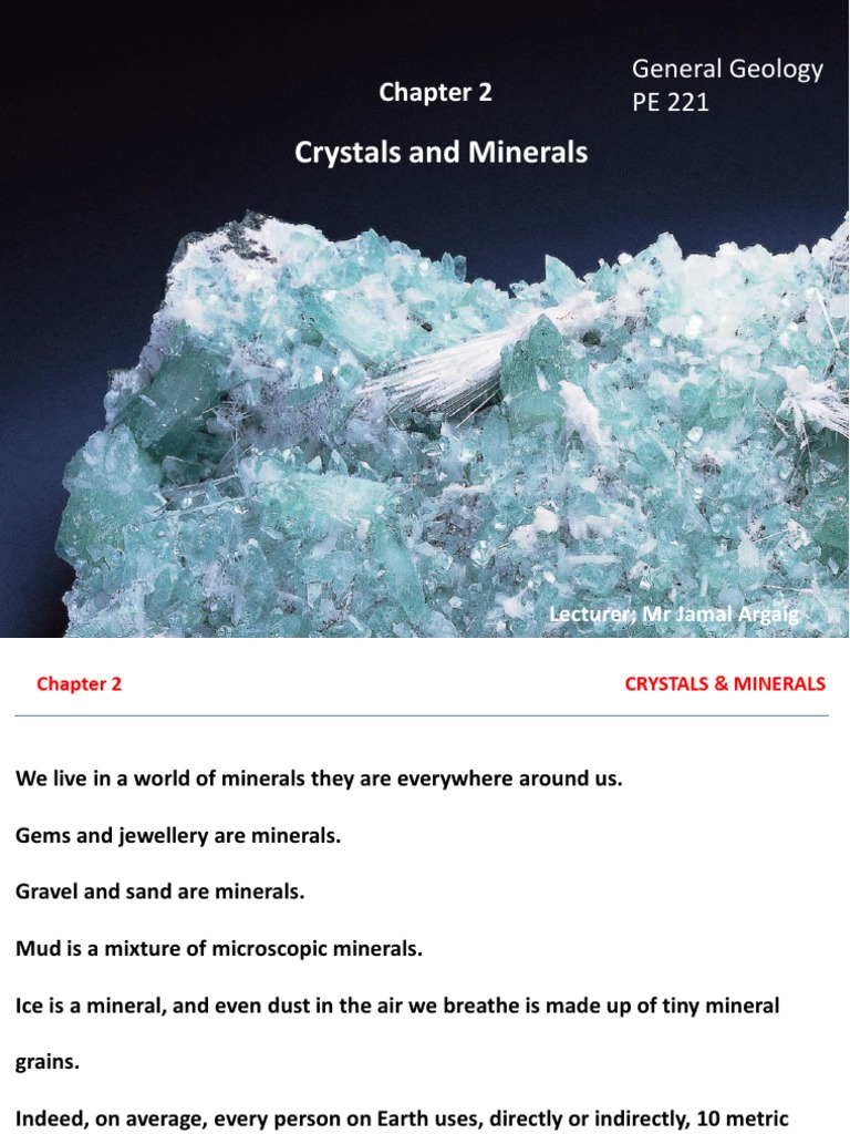 PE221 General Geology Ch1 | PDF | Minerals | Ion