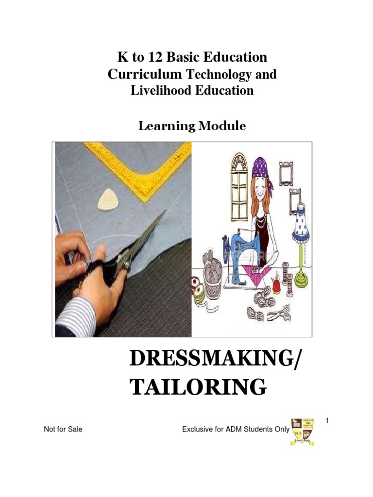 Week 1 G7 Module Tailoring | PDF | Sewing Machine | Sewing
