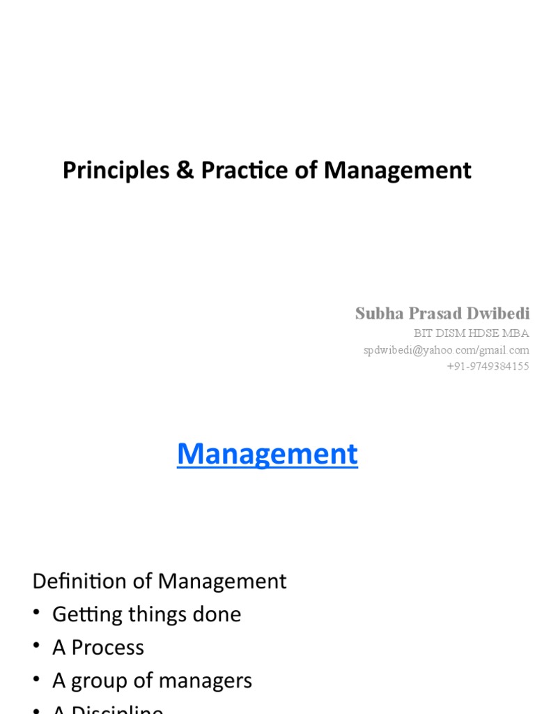Principles & Practice of Management | PDF
