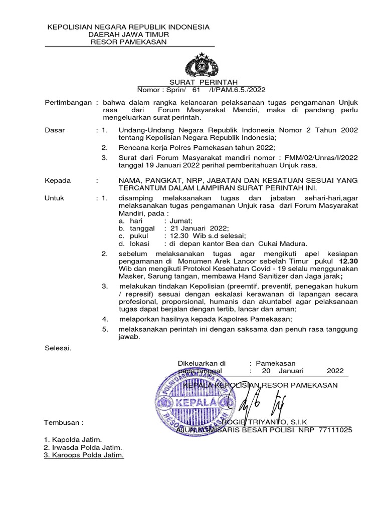 Sprin Unras Di Bea Cukai | PDF