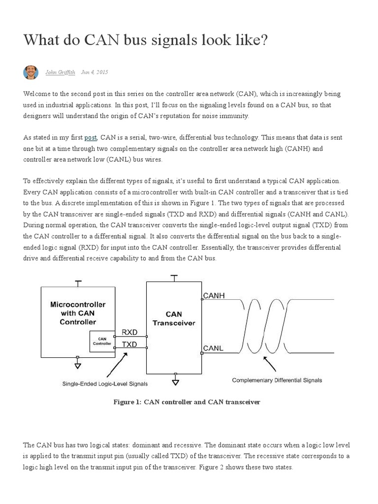 CAN Bus Signal Levels Explained | PDF | Computing | Computer Engineering