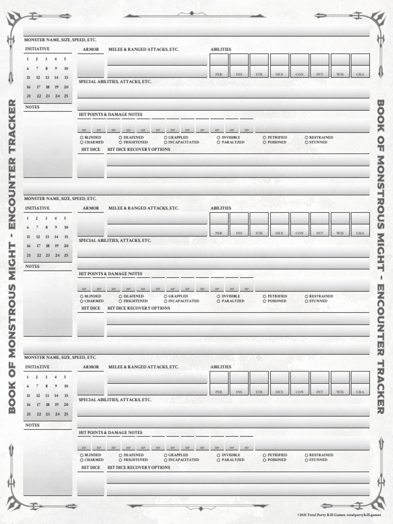 Monster Tracker WEBFINAL | PDF | Role Playing Games | Gaming