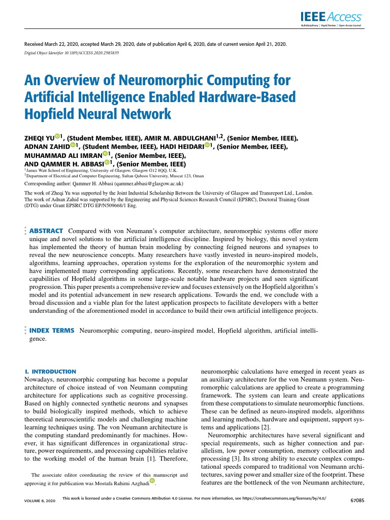 Neuromorphic Computing & Hopfield Networks | PDF | Artificial Neural ...