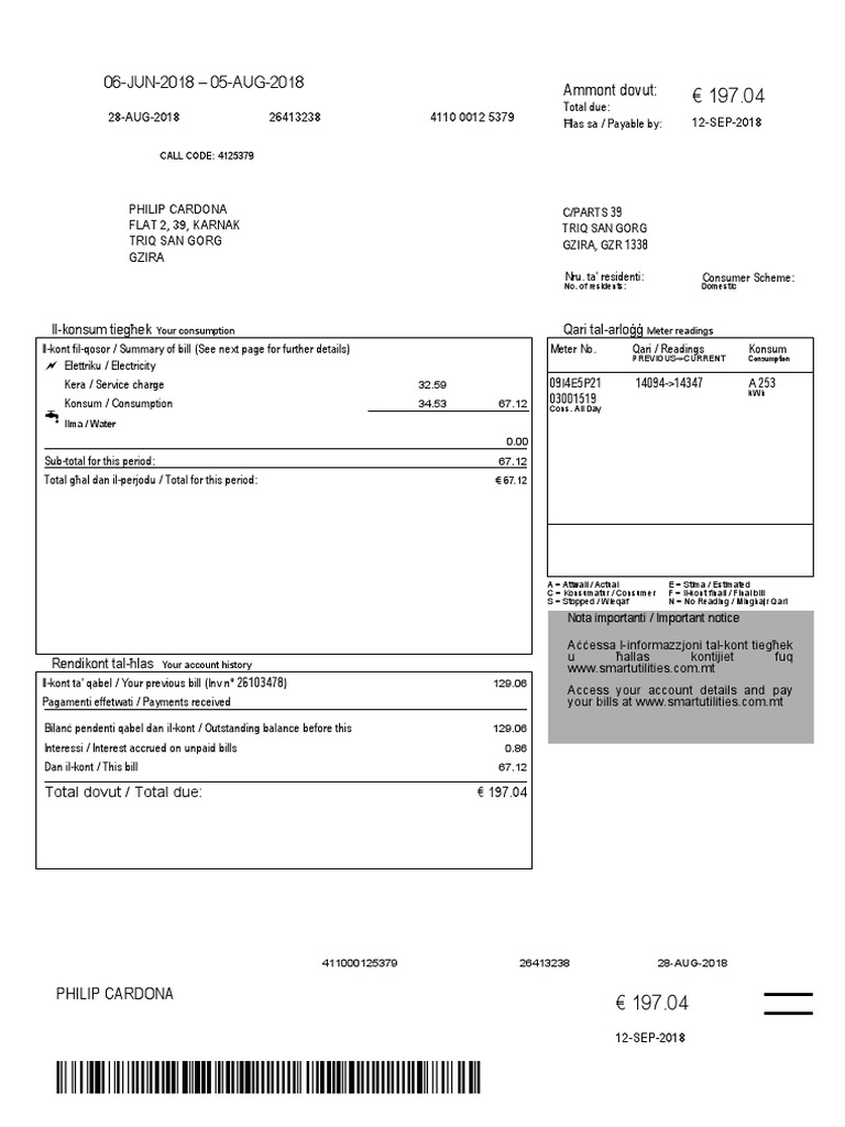 Bill Overdue 3 | PDF | Water And Politics | Electromagnetism