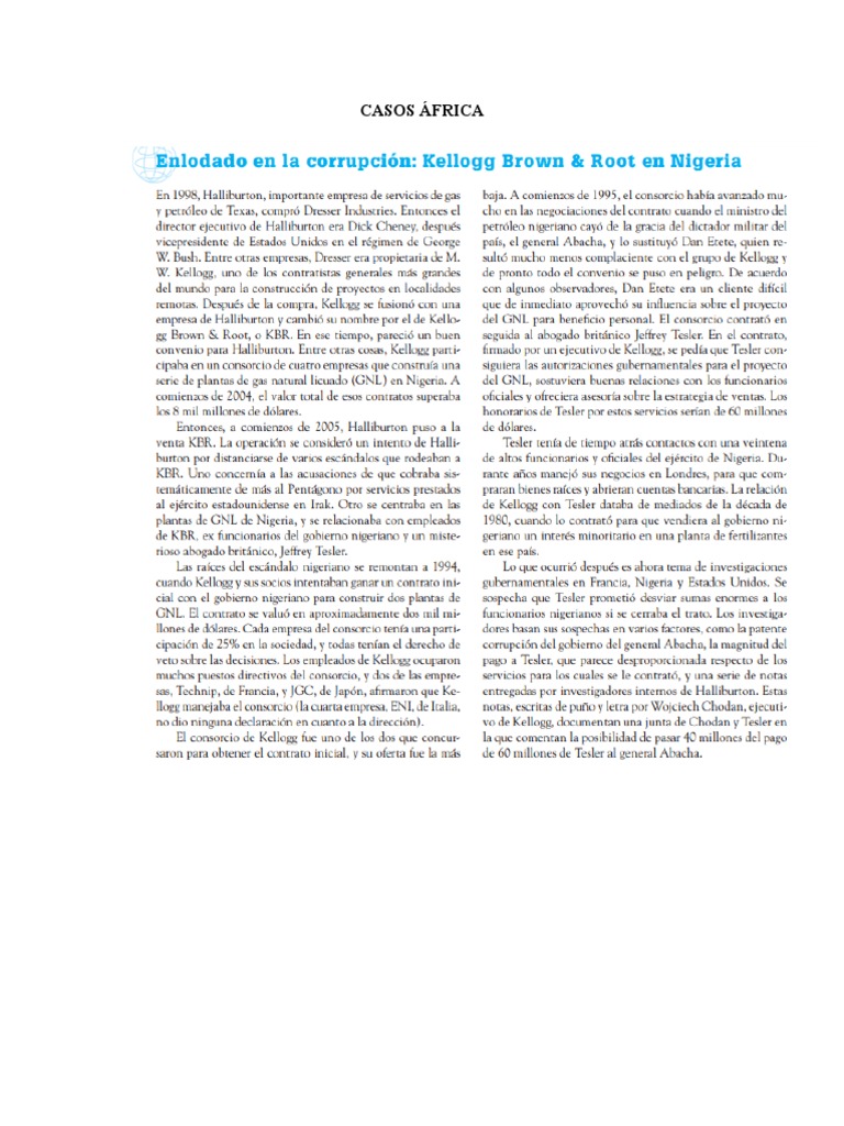 Caso - Kellogg Brown Root en Nigeria | PDF