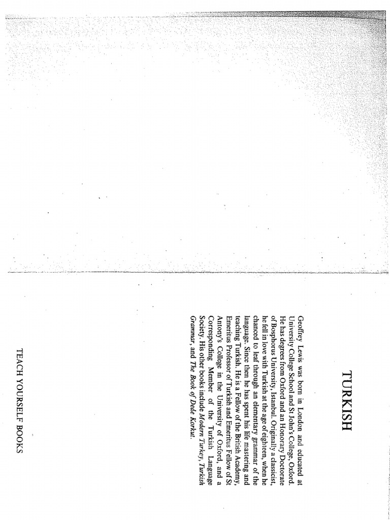 Teach Yourself Turkish 1989 | PDF