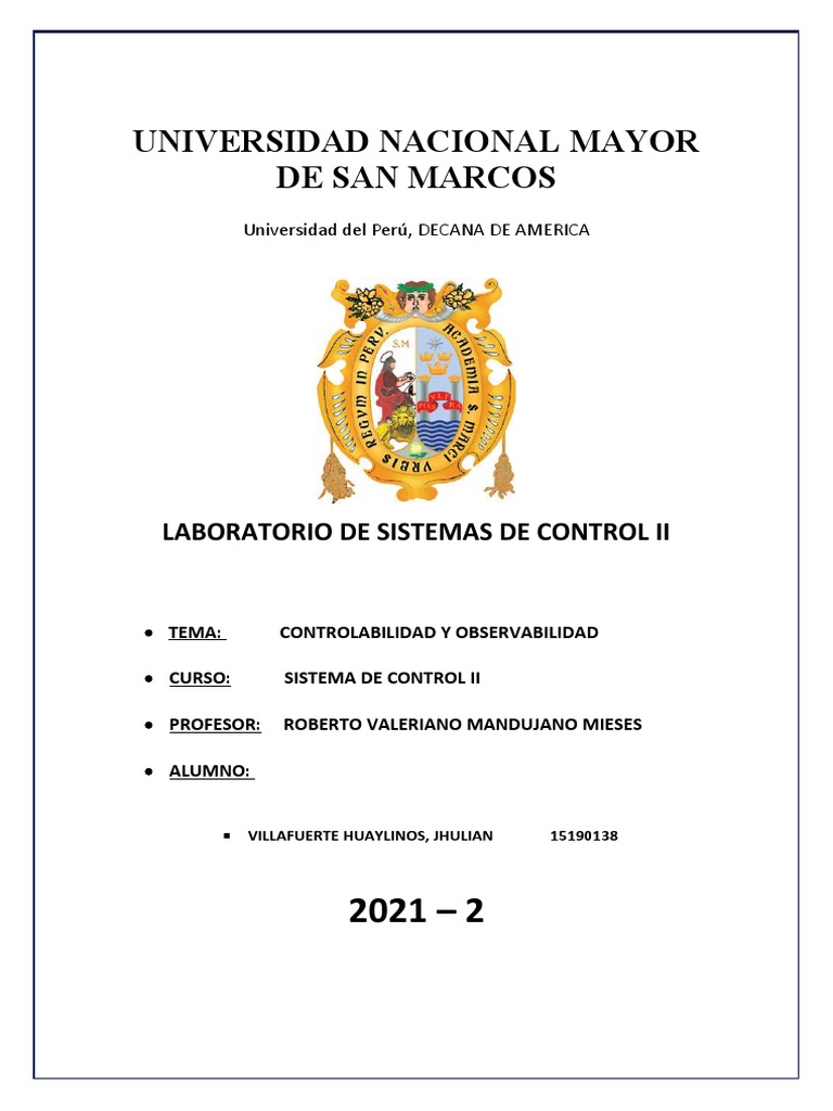 Análisis de la controlabilidad y observabilidad de sistemas de control ...