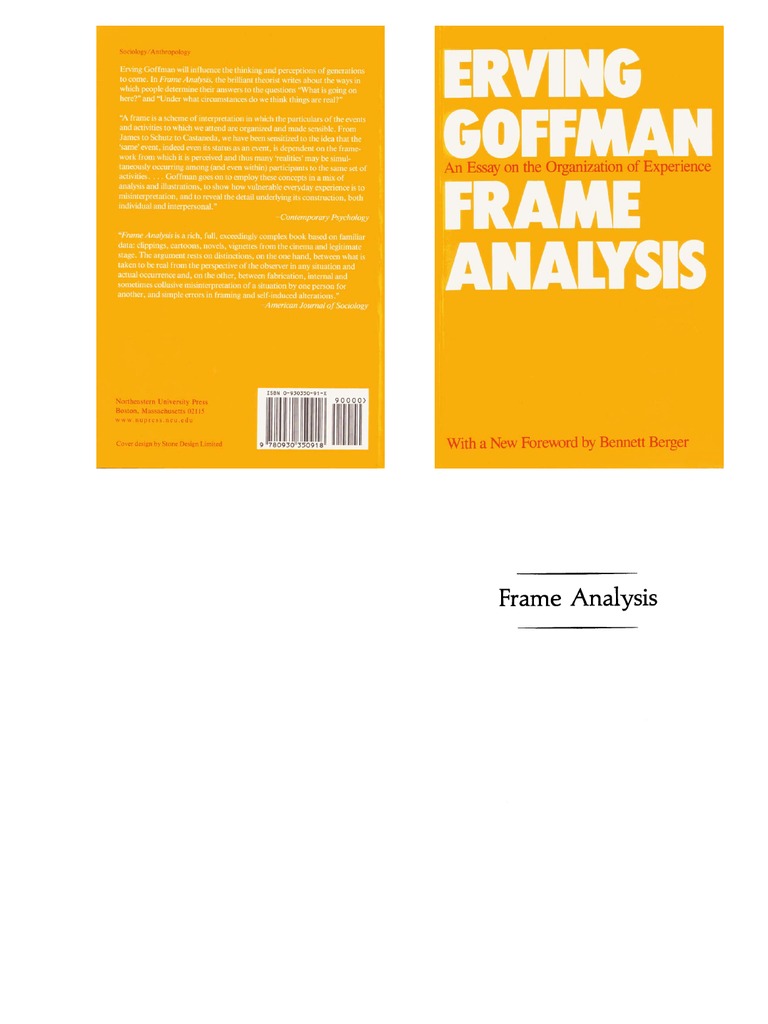 Goffman - Framing Analysis | PDF | Semiotics | Communication