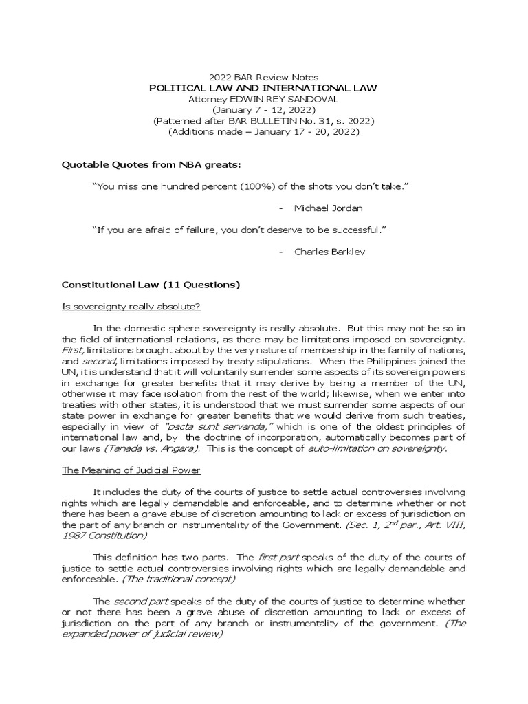 Preweek - Poltical Law - Atty. Edwin R. Sandoval - Updated 1.20.2022 ...