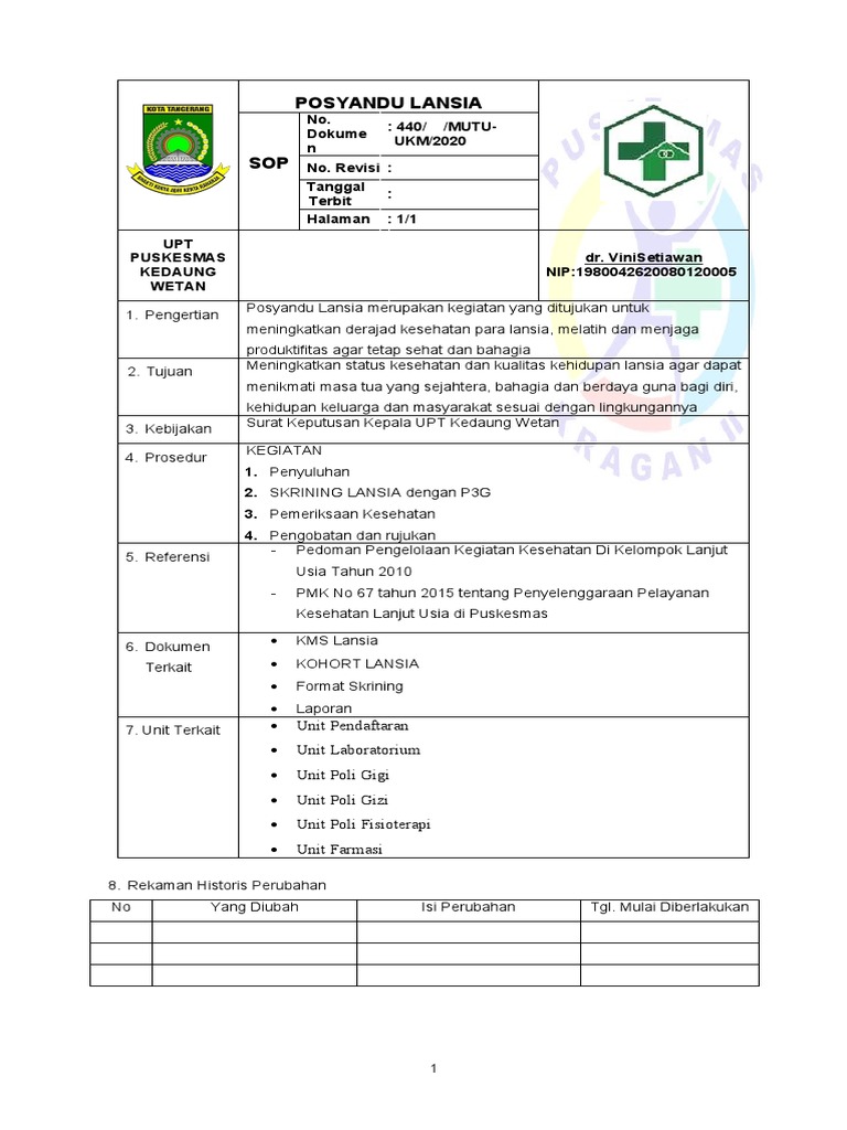 Sop Lansia | PDF | Pengembangan Diri | Kesehatan Holistik
