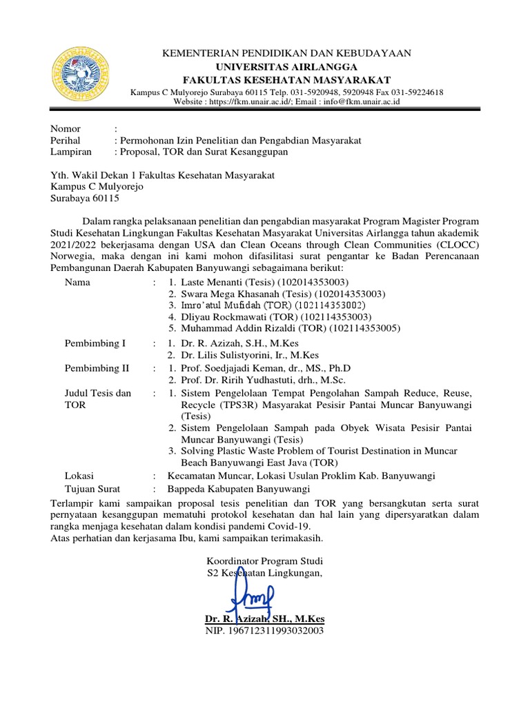 Surat Dan Tor s2 KL Rev | PDF