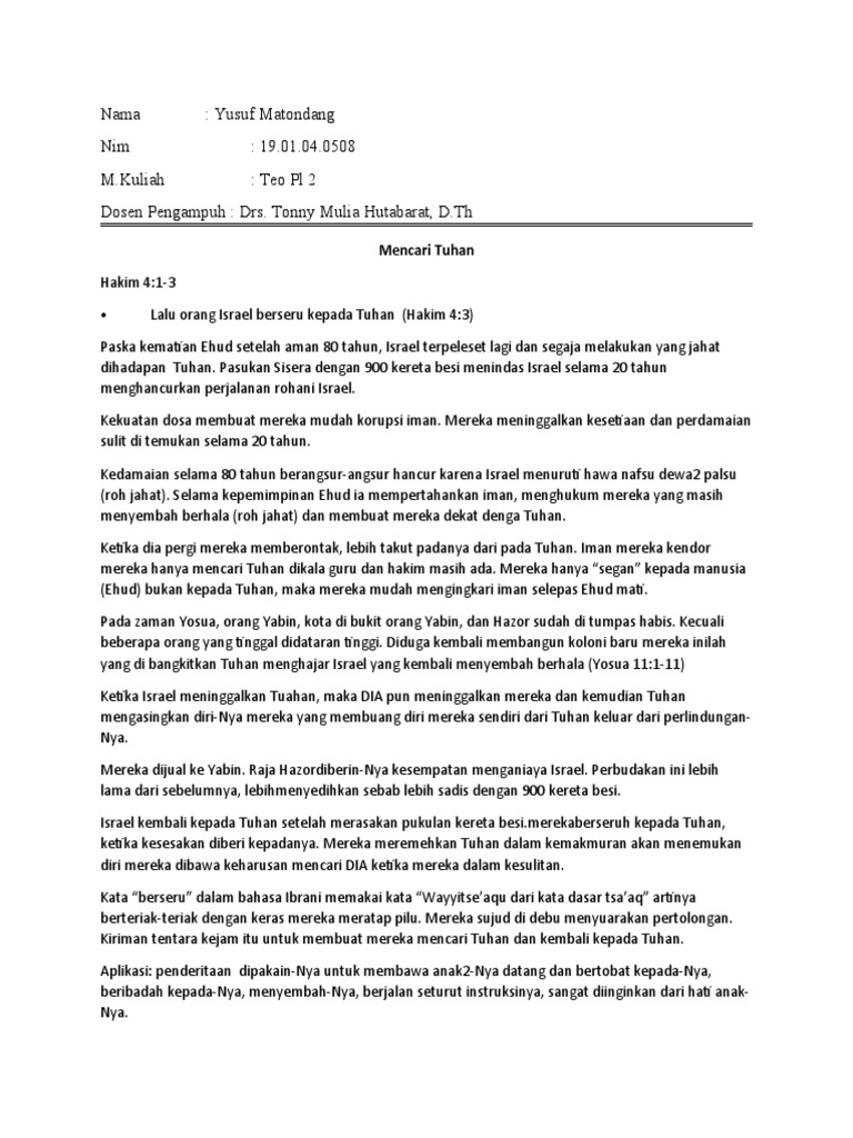 Refleksi Hakim-Hakim 4 Ucup | PDF