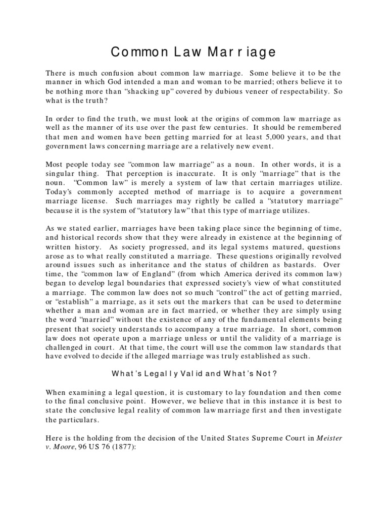 Common Law Marriage | PDF | Marriage | Common Law