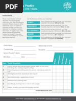 Sensory Profile 2 Scoring Excel | PDF | Perception | Taste