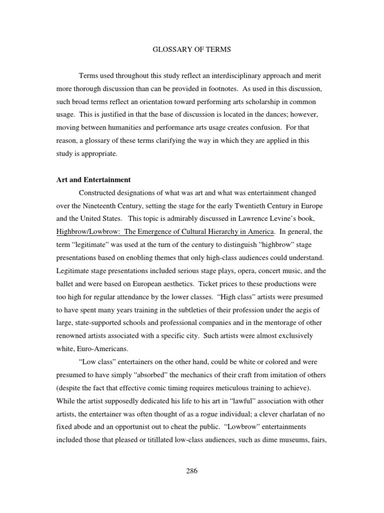 Glossary of Terms | PDF | Romanticism | Georg Wilhelm Friedrich Hegel