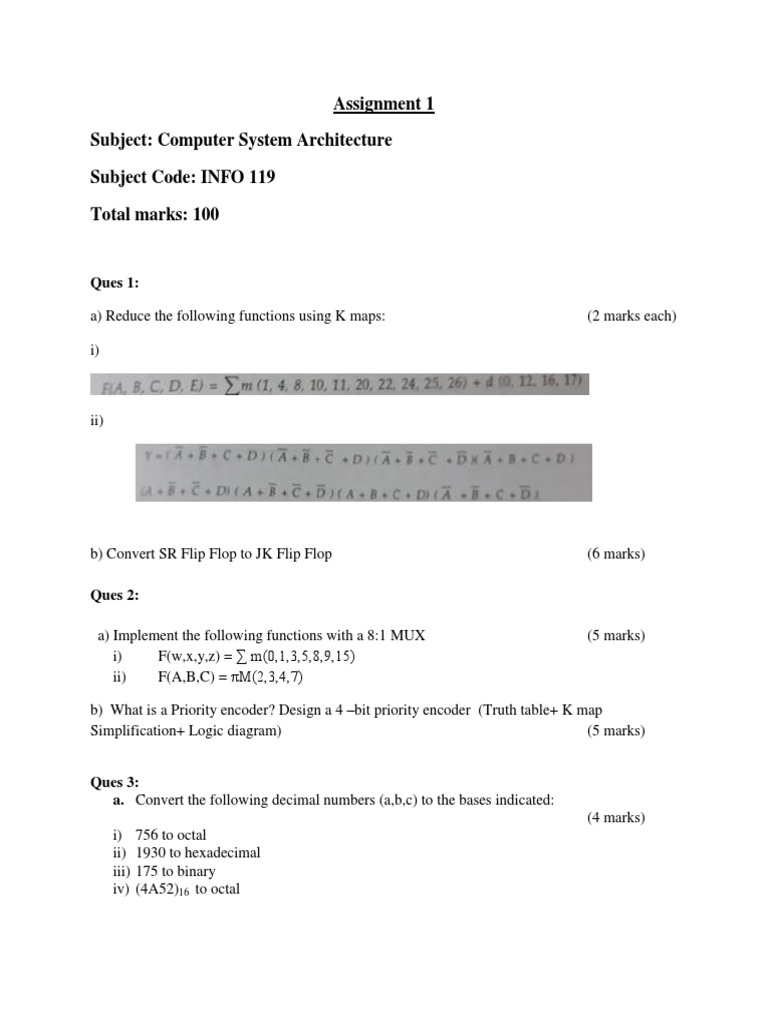 Assignment 1 CSA | PDF | Bit | Manufactured Goods