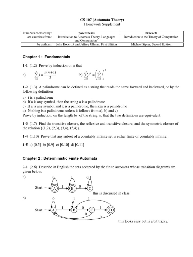 Automata Theory Problems and Exercises PDF Free | PDF | Theoretical Computer Science | Computer ...