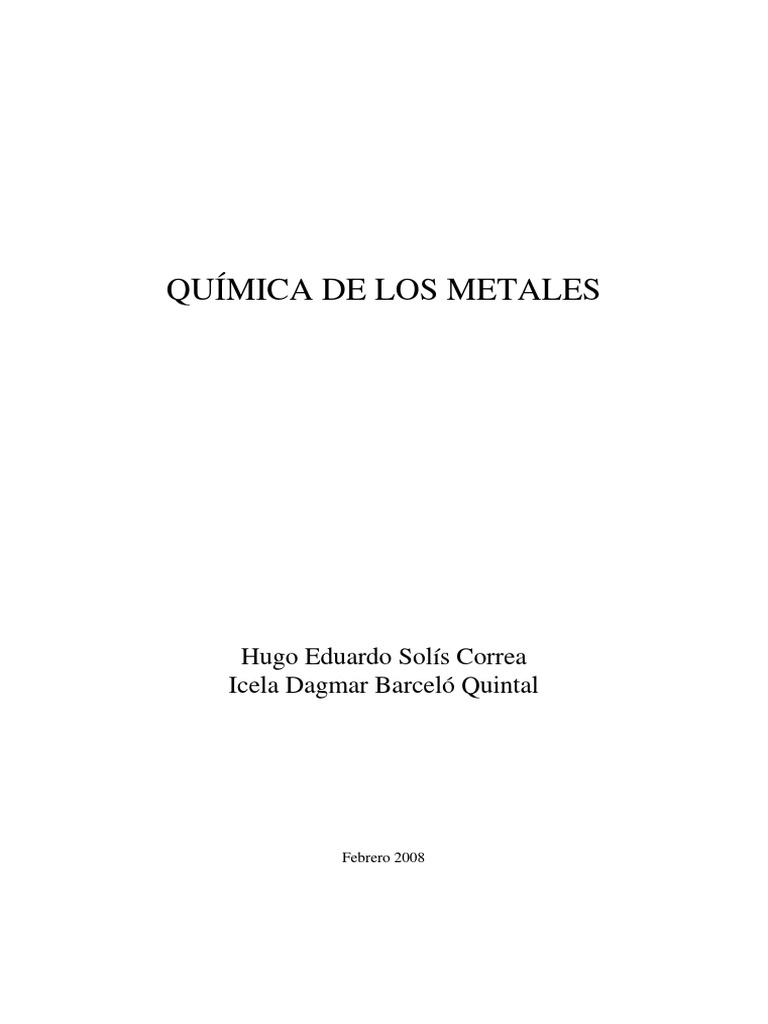 Química de Los Metales | PDF | Rieles | Enlace químico