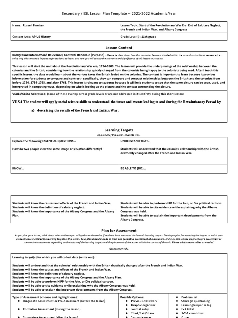 Join or Die Lesson Plan | Download Free PDF | Teaching | Pedagogy