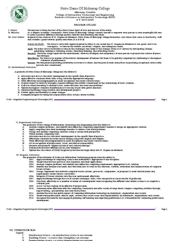 It 202 Integrative Programming And Technologies Ipt Pdf Computing Computer Programming