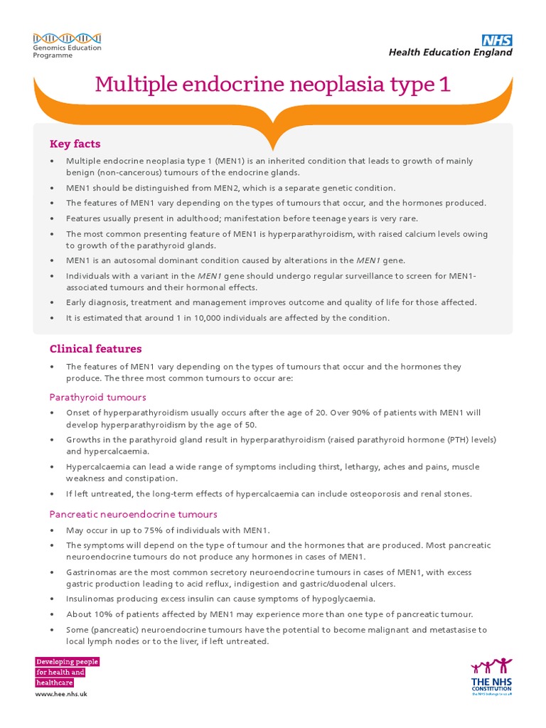 Multiple Endocrine Neoplasia Type 1 | PDF | Medicine | Neoplasms