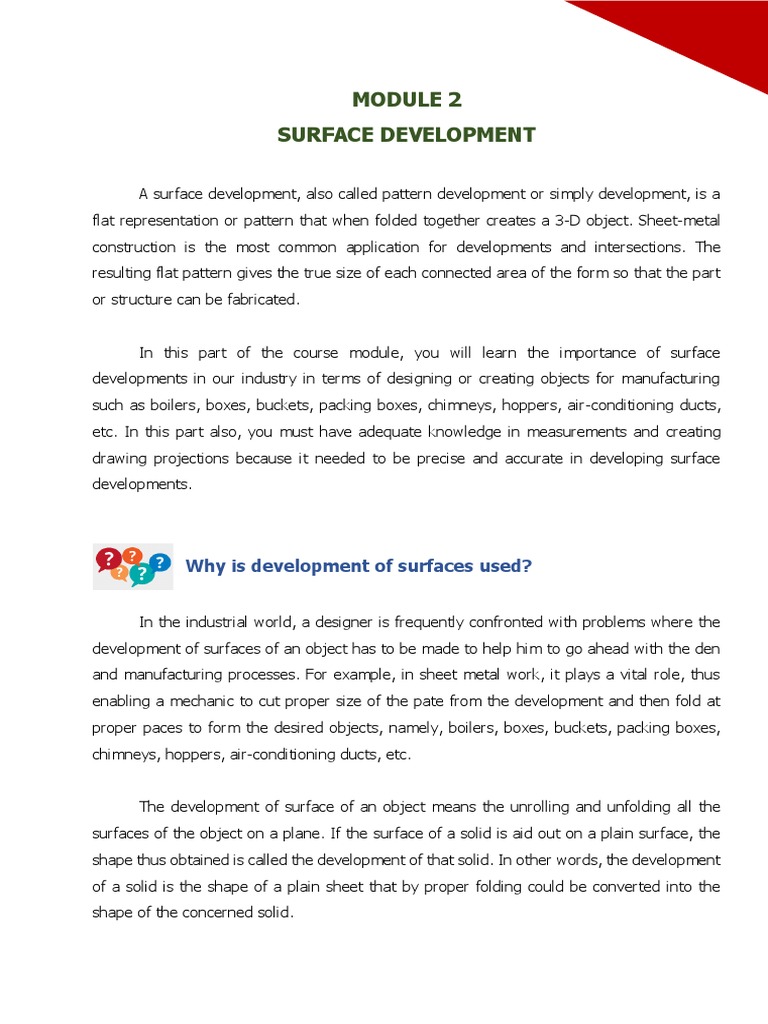 Surface Development: Why Is Development of Surfaces Used? | PDF | Sheet ...