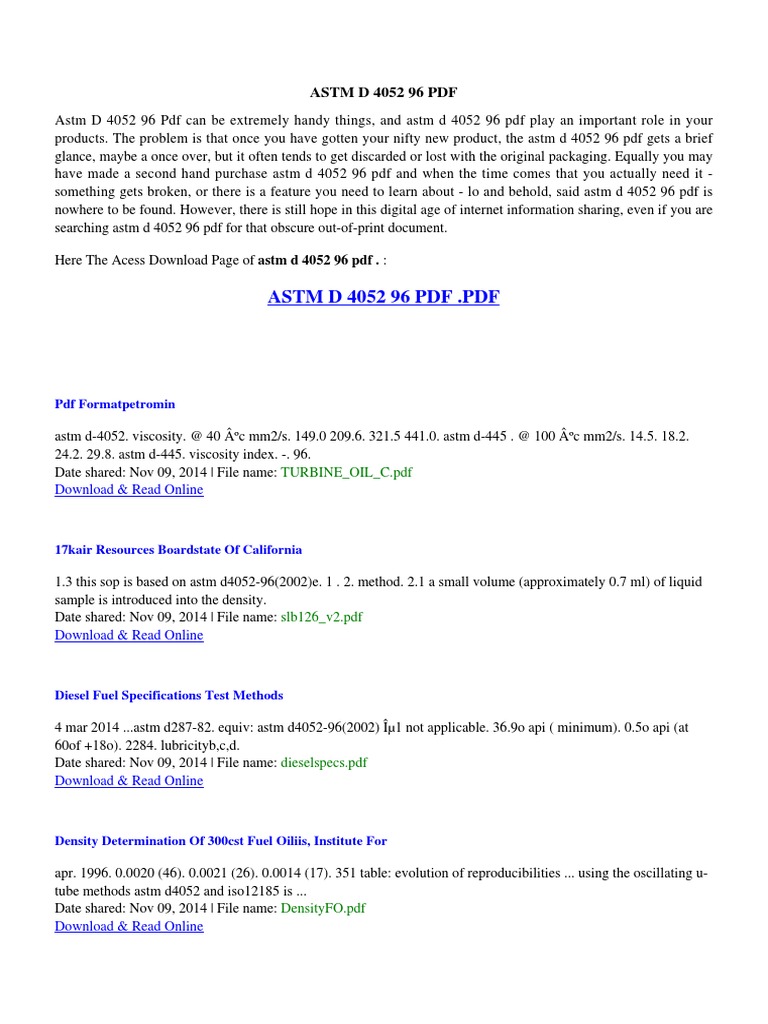 Astm D 4052 96 | PDF | Physical Quantities | Liquids