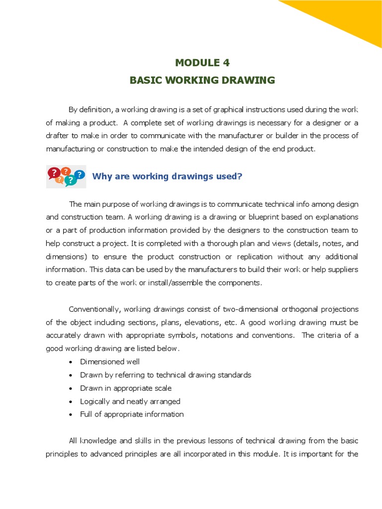Basic Working Drawing: Why Are Working Drawings Used? | PDF ...