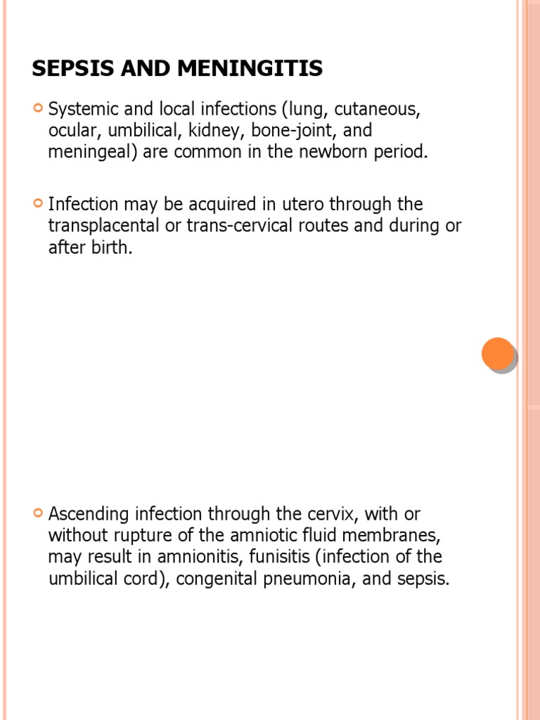 Neonatal Sepsis and Meningitis Overview | PDF | Meningitis | Sepsis