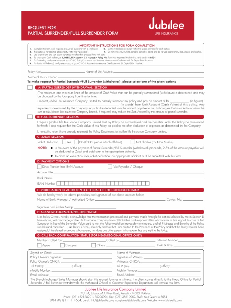 Request For PARTIAL SURRENDER & SURRENDER FORM CTP - Request-for ...