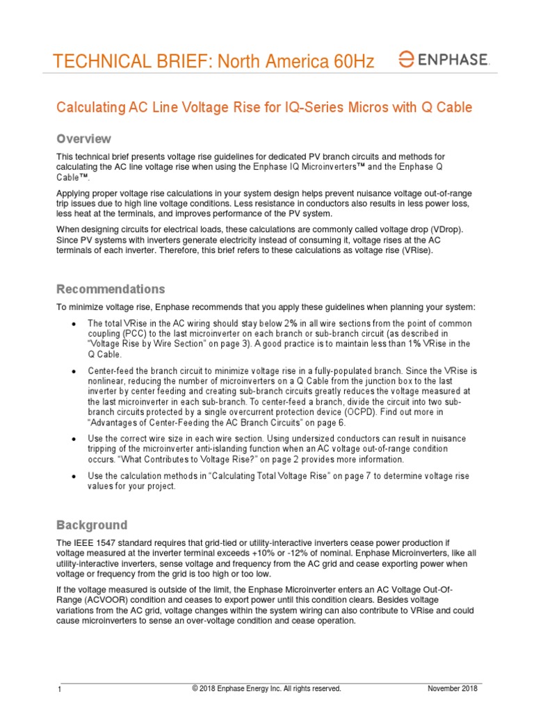 TECHNICAL BRIEF: North America 60Hz: Calculating AC Line Voltage Rise ...