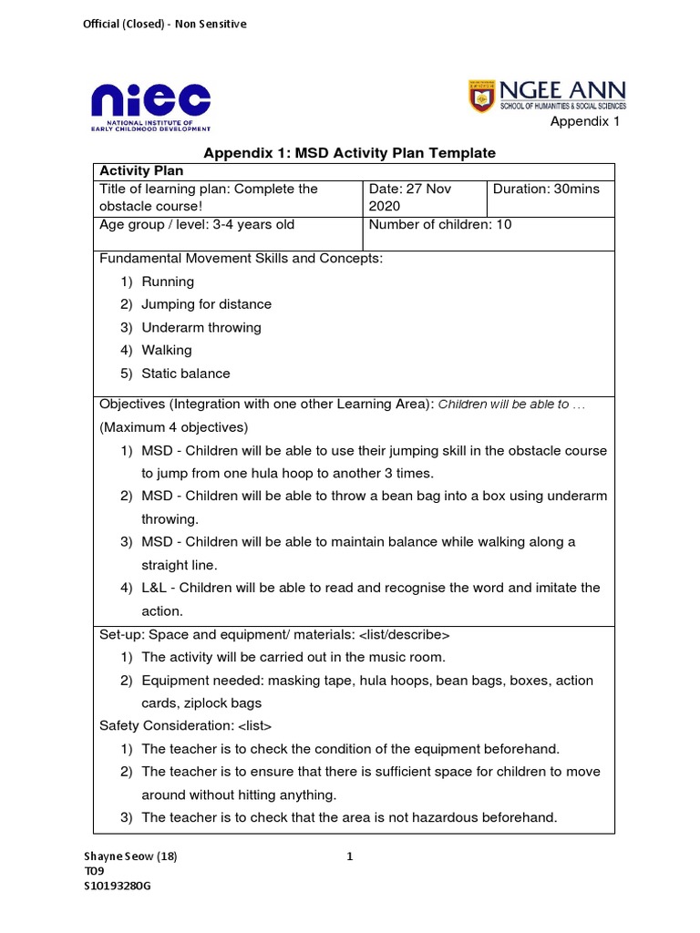 Shayne MSD Learning Plan 1 | PDF | Cognition