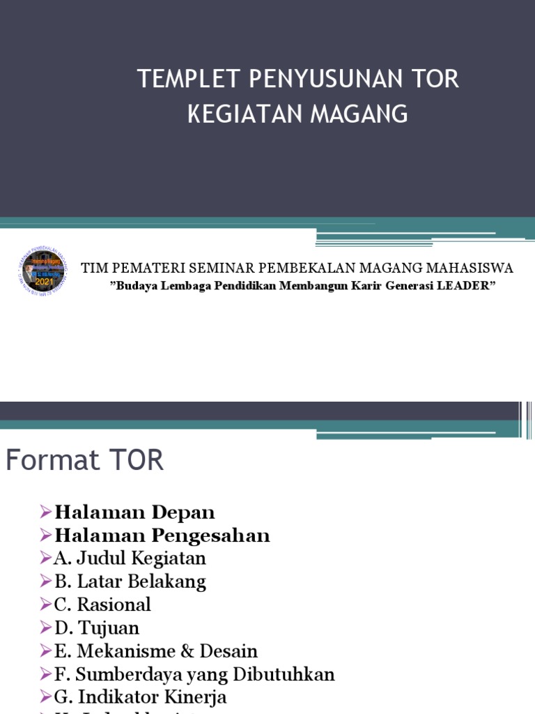 Z-Templet Penyusunan-TOR-Kegiatan | PDF