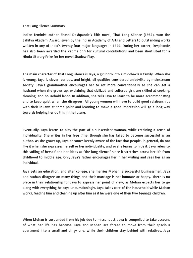 That Long Silence | PDF