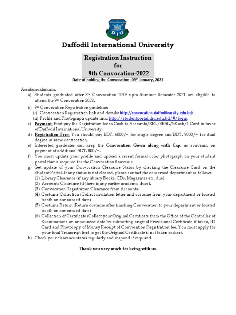 9th Convocation Guideline | PDF | Technology & Engineering