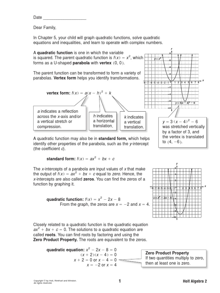 CH 5 Quadratic Functions | PDF | Quadratic Equation | Function ...