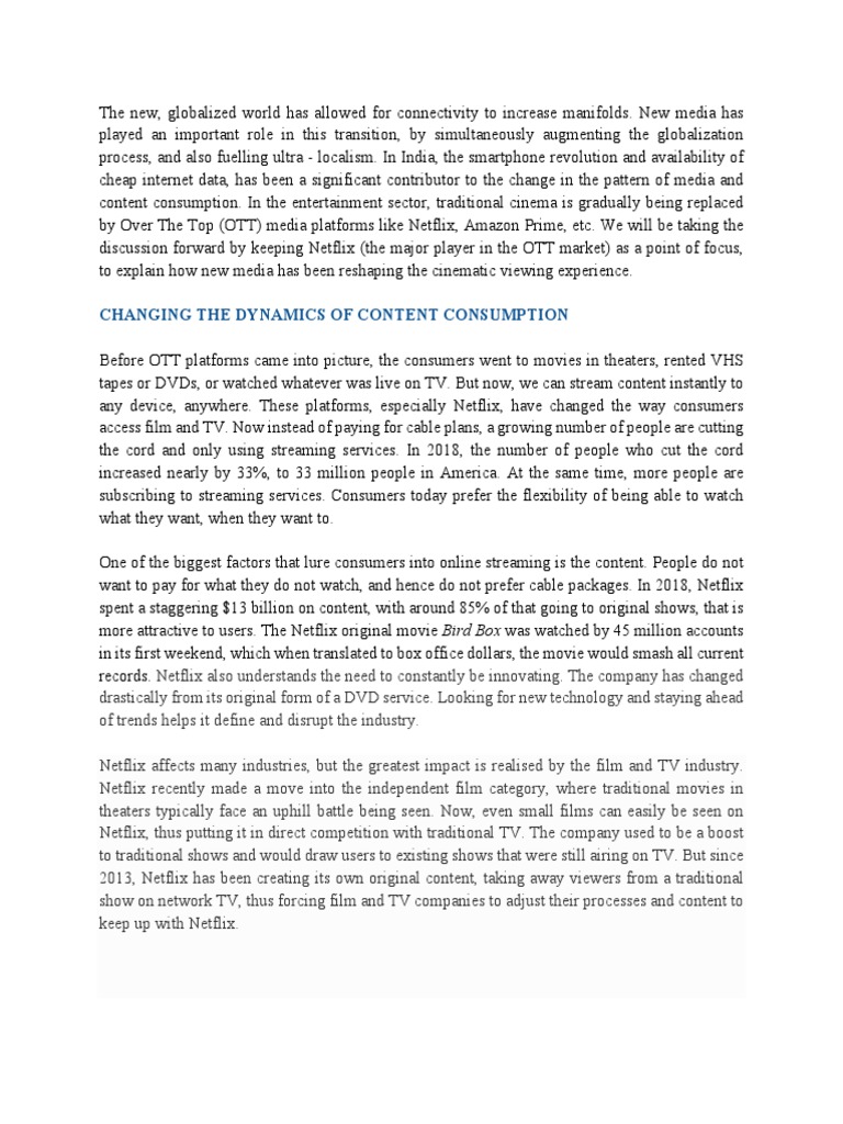 Netflix - Discussion Paper | PDF | Netflix | Streaming Media