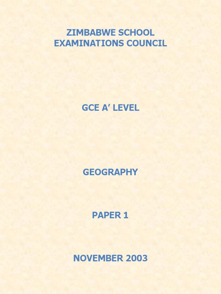 A Level Geography Paper 1 Nov 2003 | PDF | Weathering | Precipitation