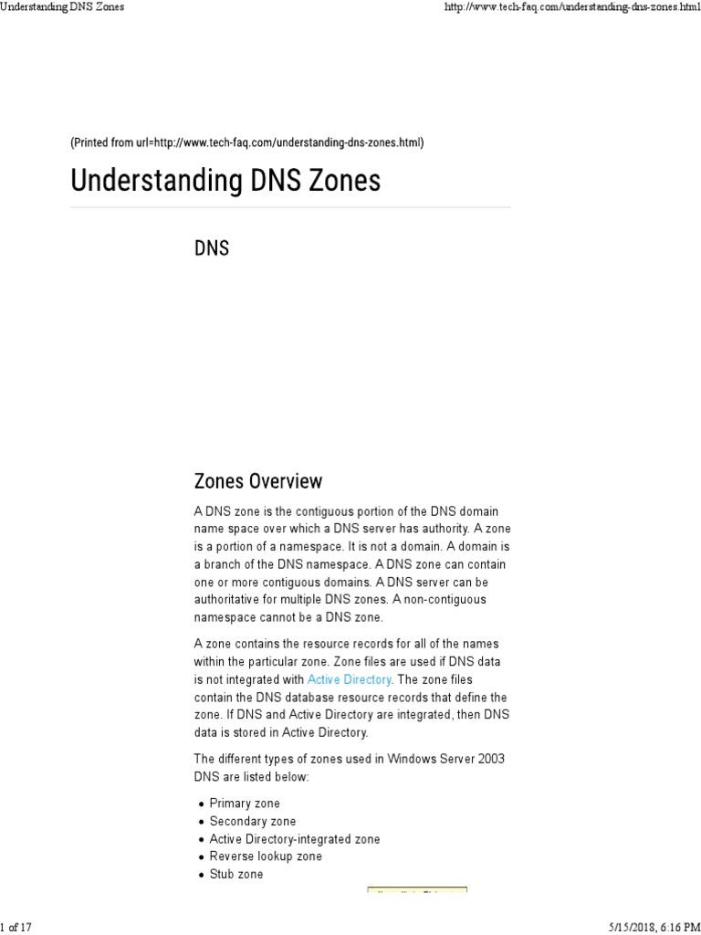 Understanding Dns Zones Pdf Domain Name System Active Directory